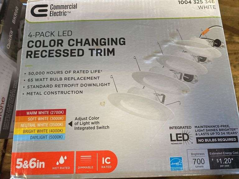 5/6 in. Integrated LED Recessed Retrofit Light Trim with Selectable ...