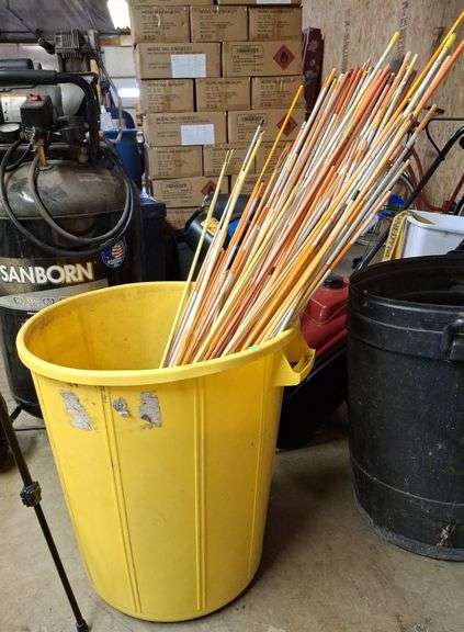 20+ Road Pole Markers 31" - 48", Plastic Trash Bin 24.5" H - Metzger ...