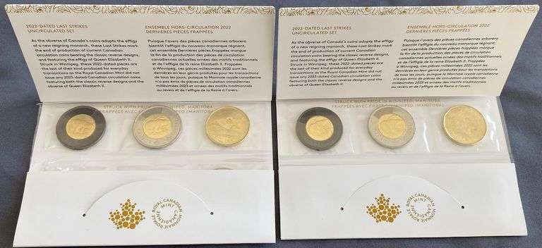 2 Sets of 2022 Last Strikes Uncirculated Sets from the Royal Canadian ...