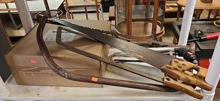 5 - Hand Saws 15.5" x 30" (some have rust) & Wanderlust Oasis Water ...