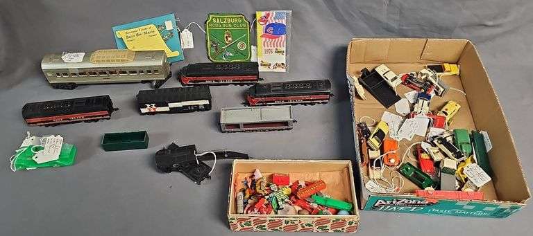 Toy Metal Train Car Assortment inc. Santa Fe Car, Hasbro Milk Truck ...