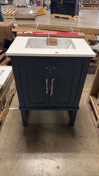 Home Decorators Collection Tupelo 24 in. Single Sink Midnight Blue Bath ...