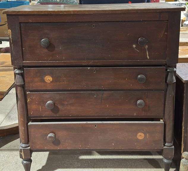 4 Drawer Chest of Drawers Missing Pieces, some damage 43 1/2x20 1/2x47 ...