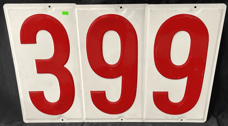 3 Gas Station Price Number Signs - Aluminum "399" 10x19" - Metzger ...