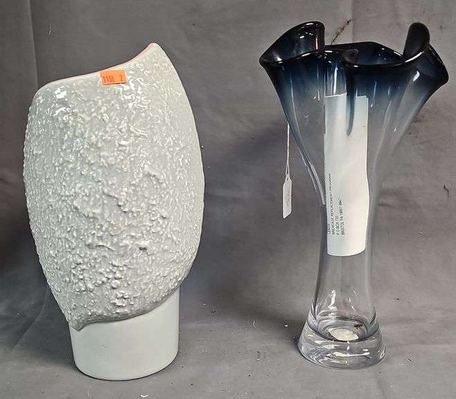 Lenox blue hue vase 13”, Red Wing vase 12” - Metzger Property Services, LLC