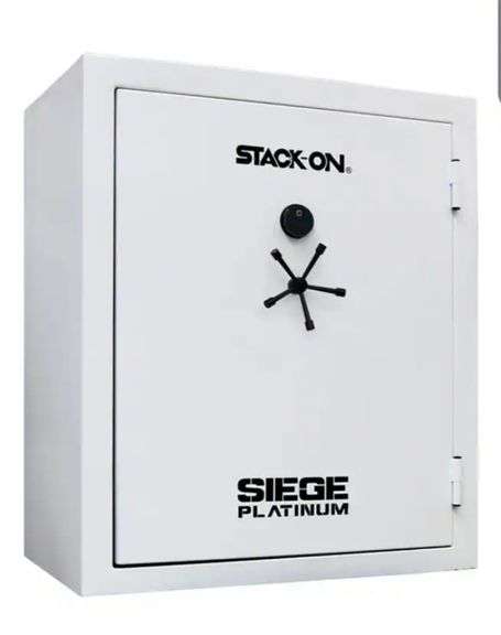 STACK-ON Siege Platinum 101-Gun Fire and Waterproof Safe, Winter White ...