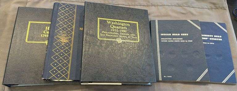 5 Coin Books - Indian Head Cent, Washington Quarters, Quarters ...