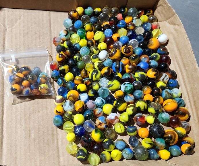 Glass Marble Assortment in Glass Mason Jar 7" - Metzger Property Services, LLC