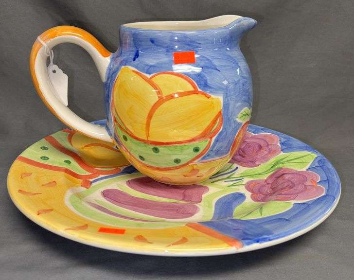 Bella pitcher and platter - Metzger Property Services, LLC