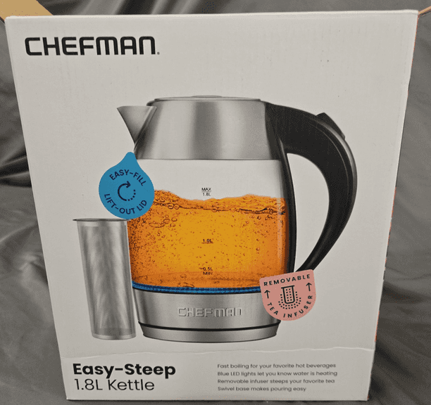 Chefman Easy Steep Kettle 1.8L - Metzger Property Services, LLC