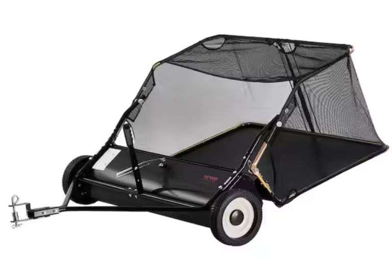 VEVOR 42 in. Lawn Sweeper Tow Behind, 12 Cu. Ft. Large Pull Behind ...