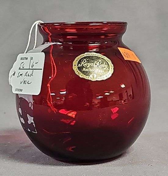 Royal Ruby Anchor Red Glass Vase 4" - Metzger Property Services, LLC