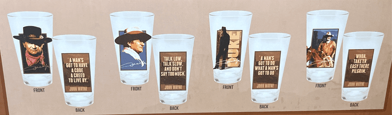 John Wayne Set of 4 Glasses 16oz - Metzger Property Services, LLC