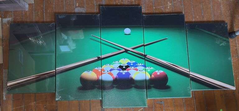 5 Panel Pool Table Canvas Wall Decor - Metzger Property Services, LLC