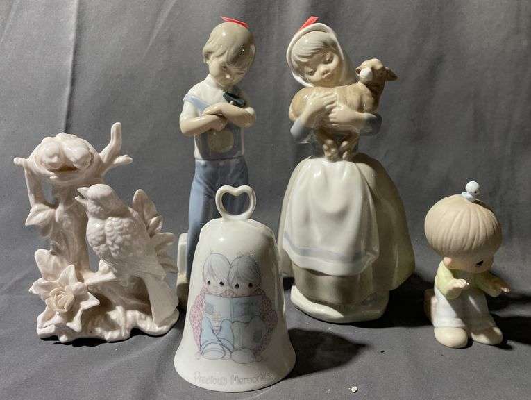 (2) Lladro Porcelain Figurines 8", Enesco Porcelain Bird Figurine 5 ...