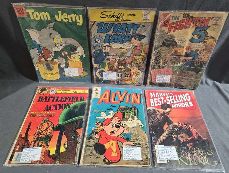 6 Comic Books Inc. Tom and Jerry, Alvin, The Fightin' and Battlefield ...