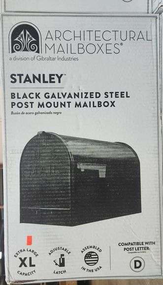 Architectural Mailboxes Stanley Black, Extra Large, Steel, Post Mount ...