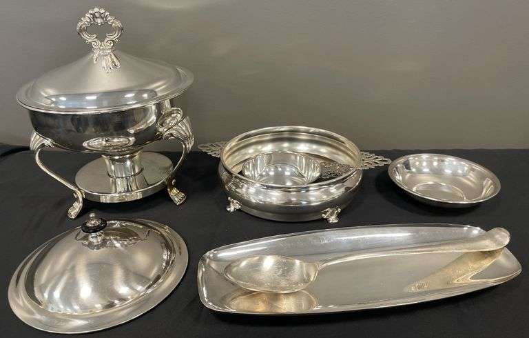 F.B Rogers silver plated chafing dish, Crescent 8” silver plated ...