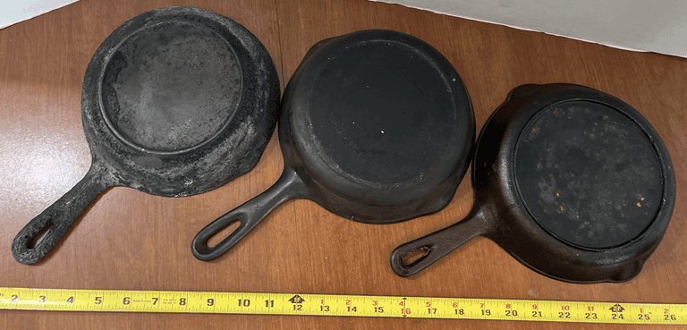 3 Cast iron skillets 8" - Metzger Property Services, LLC
