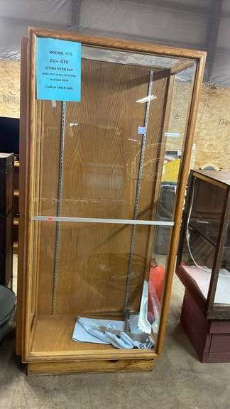 Wood Glass Front Display Case with Key 37”x80”x20” - Metzger Property ...