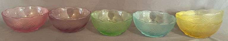6 - Multi-Color Glass Bowls 5" - Metzger Property Services, LLC