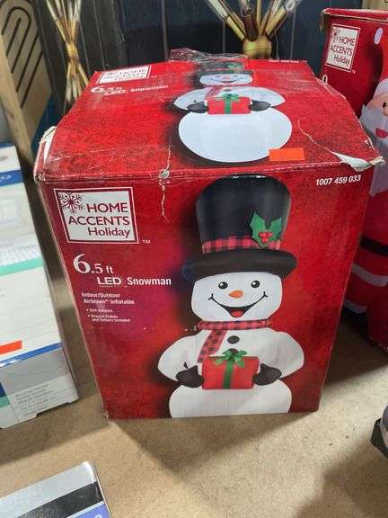 Home Accents Holiday 6.5 ft. LED Snowman Christmas Airblown® Inflatable ...