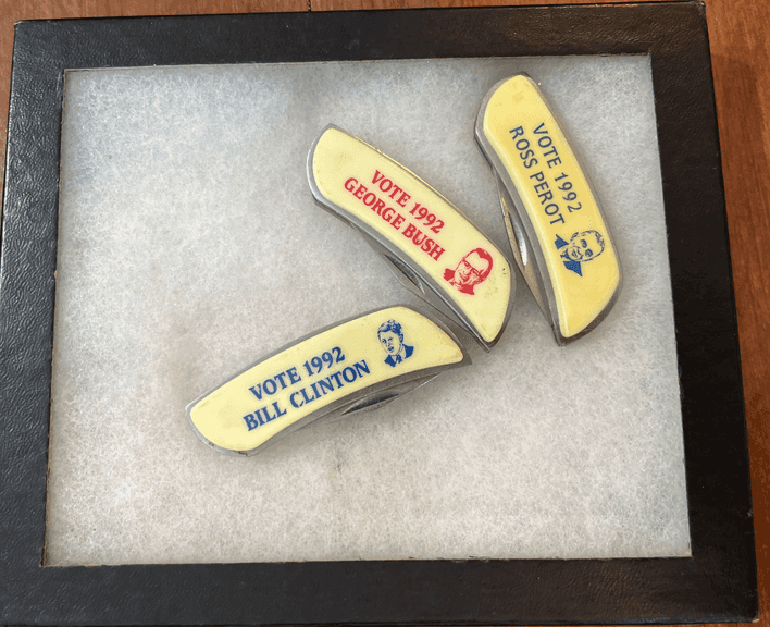Campaign knives inc. 1992 George Bush, Ross Perot, Bill Clinton in ...