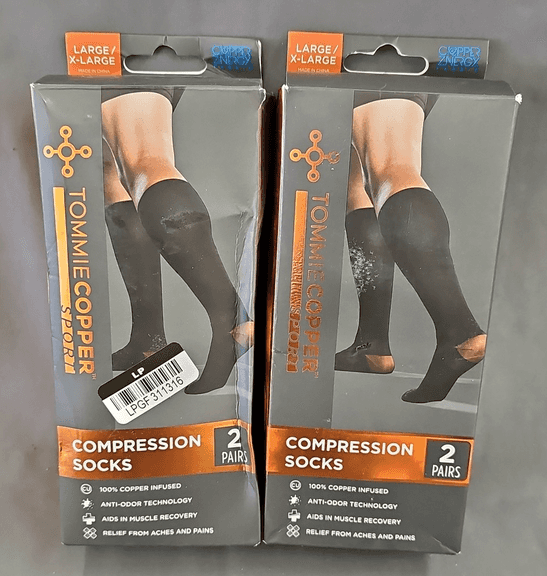 (2) Tommie Copper Sport Compression Socks Size L/XL - Metzger Property ...