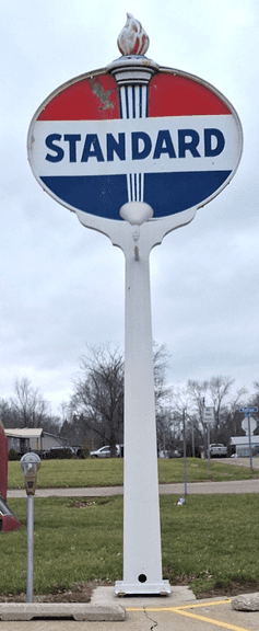 Standard Oil Double Sided Sign with Pole - Seller Will Assist with ...