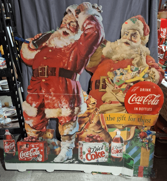 Drink Coca-Cola and Coca-Cola Santa Cardboard Signs 57"x27", 58"x48 ...