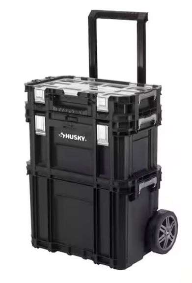 Husky Connect Stackable 22 in. Rolling Tool Cart, 22 in. Tool Box, and ...