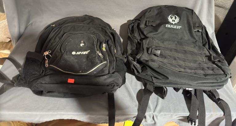 Ruger black tactical backpack, HiTec backpack (visible wear) - Metzger ...