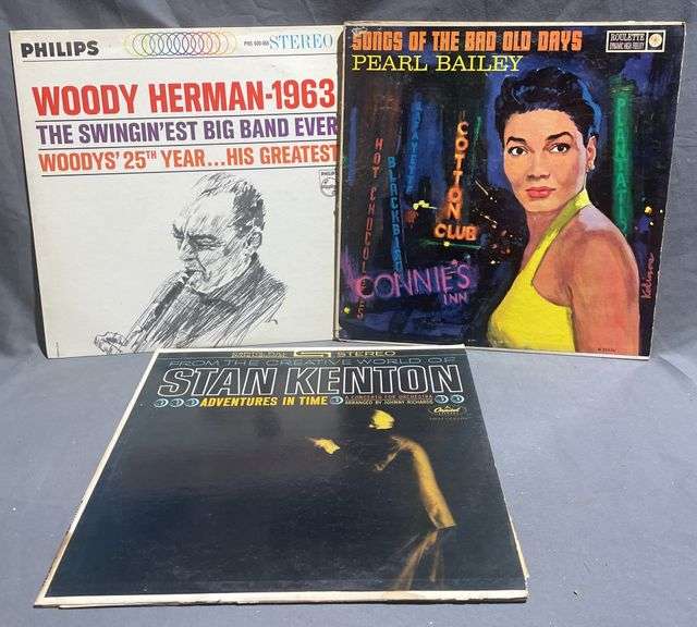 50+ Vinyl records including stan kenton, pearl bailey, woody Herman ...