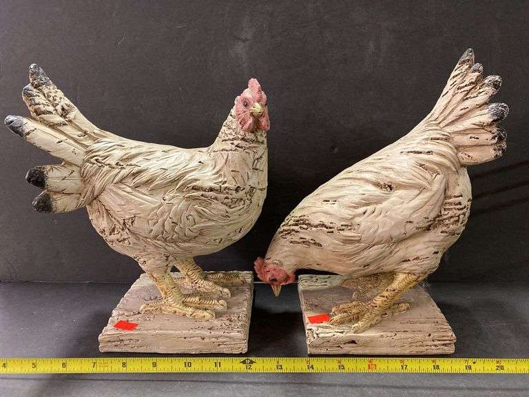 2 - Chicken Statues - 9” - Metzger Property Services, LLC