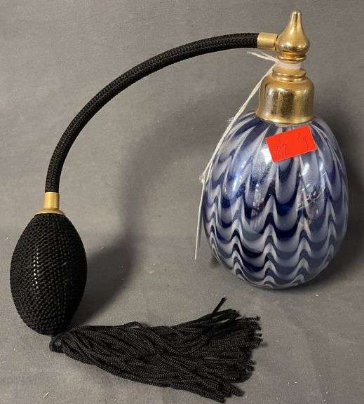 Glass Perfume Bottle with Puffer 4" - Metzger Property Services, LLC