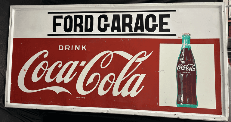 Drink Coca-Cola Ford Garage Self Framed Steel Sign 36x72" - Metzger ...