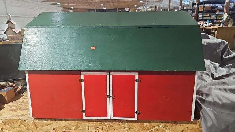 Handmade Wood Barn Model 38" x 25" x 25" - Metzger Property Services, LLC