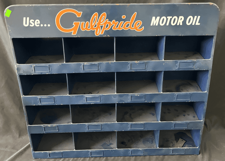 Use... Gulfpride Motor Oil Parts Organizer Shelf 6x25x23" - Metzger ...