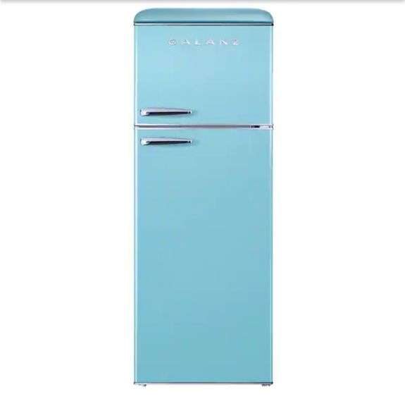 Galanz 12 cu. ft. Retro Frost Free Top Freezer Refrigerator in Bebop ...