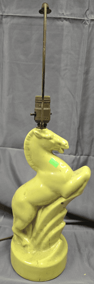 Green Ceramic Horse Electric Table Lamp Base, No Shade (rust, unknown ...