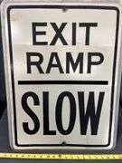 Exit Ramp Slow Aluminum Road Sign 18x24" - Metzger Property Services, LLC