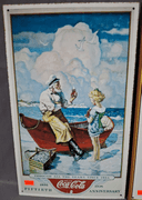 (2) Drink Coca-Cola Advertising Signs, N.C. Wyeth 15"x9" & "Welcome ...