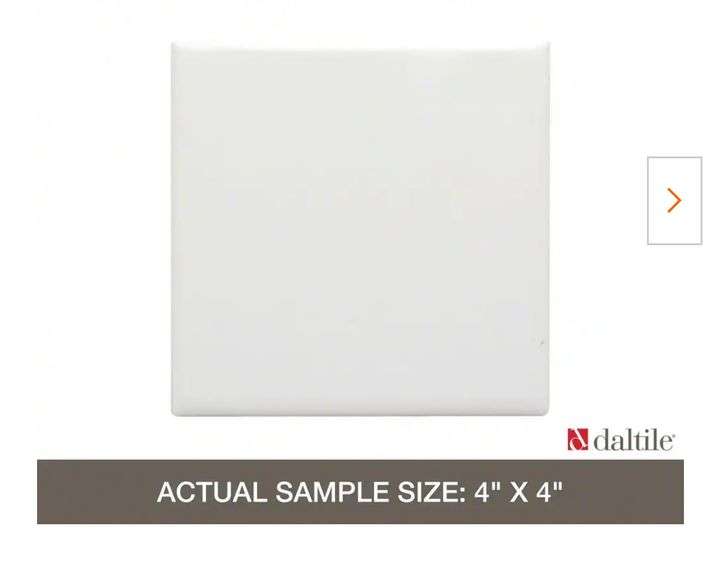 Daltile Restore Bright White Ceramic Wall Tile, 4 1/4 x 4 1/4 in, 2 ...