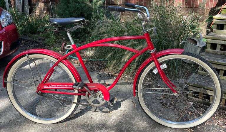 Huffy 28” Bicycle with Red Frame and White Tires - Metzger Property ...