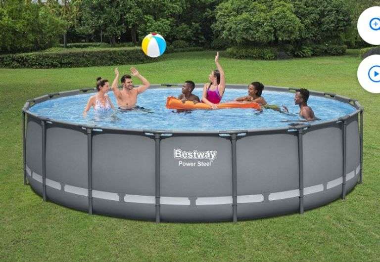 Bestway Power Steel 18′ x 48” Round Above-Ground Pool with Accessories ...
