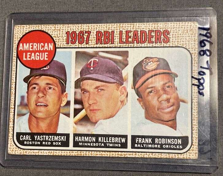 1968 Topps RBI Leaders Baseball Card Featuring Yastrzemski, Killebrew ...