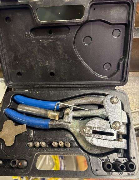 Metal Round Hole Hand Punch Tool Kit with Multiple Punch Sizes and Case ...