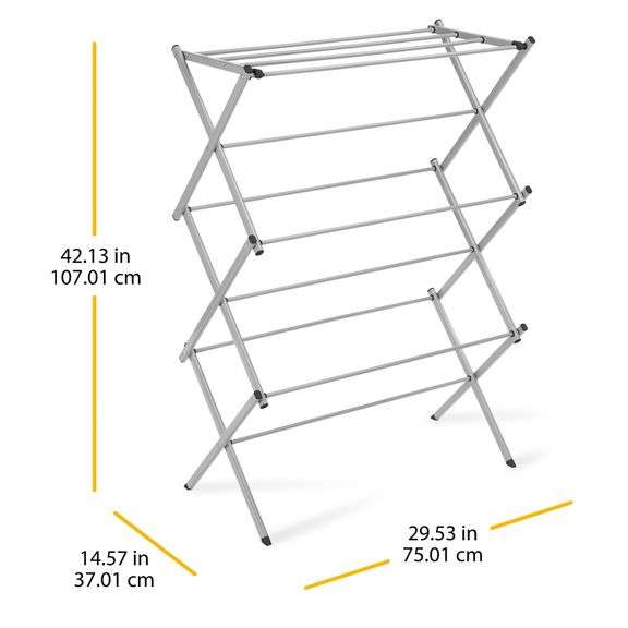 WHITMOR - Large Folding Drying Rack - Silver - PLEASE SEE PRODUCT ...