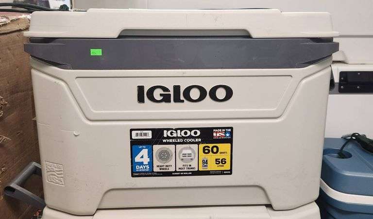 Igloo Bone White and Gray 60-Quart Sunset Roller Cooler - Metzger Property Services, LLC