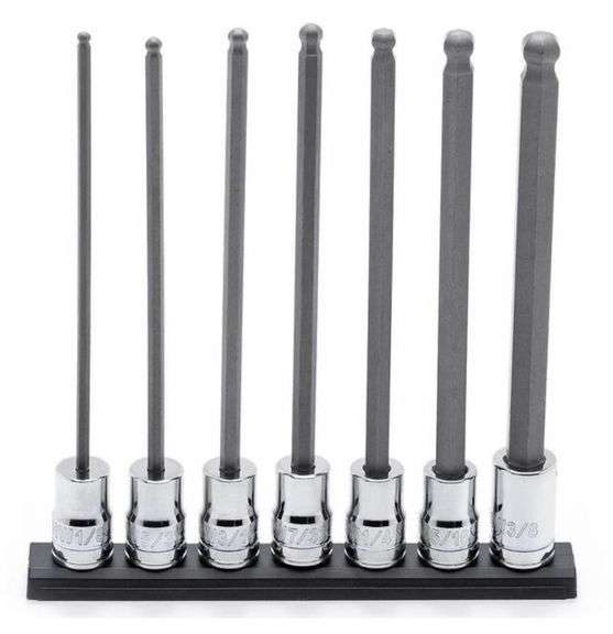 Husky 7-Piece Long Ball End Hex Bit Socket Set SAE - Metzger Property ...
